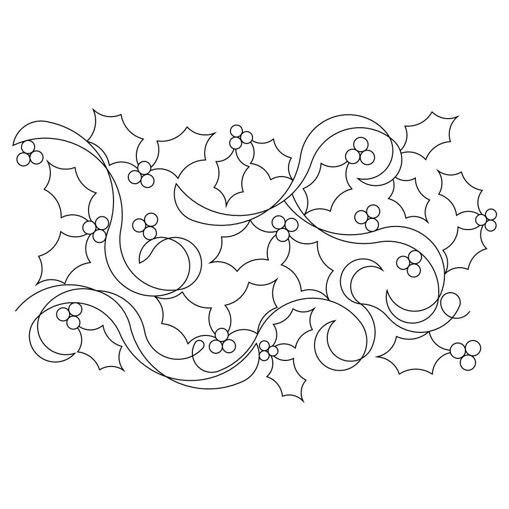 holly ribbon e2e 001 - Edge to Edge Quilting Patterns